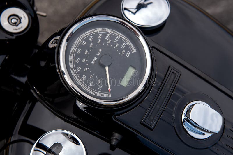 Speed Indicator and Ignition Switch of Sport Motorcycle Stock Photo ...