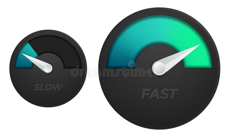 Speed Indicators with Pointer for Vehicle Dashboard Isolated Stock ...
