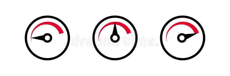 Speed Level Indicator Icon Set. Speedometer Illustration Symbol Stock ...