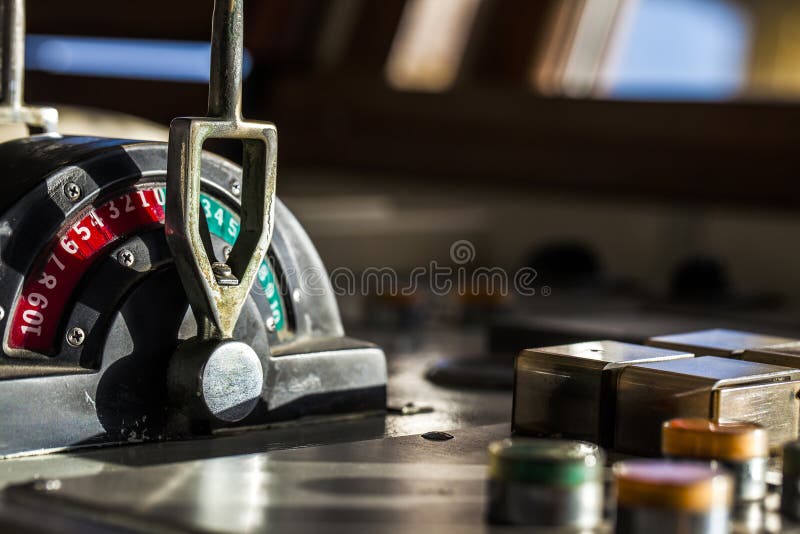 Speed Lever in the Ship Control Room Stock Photo - Image of sailing ...