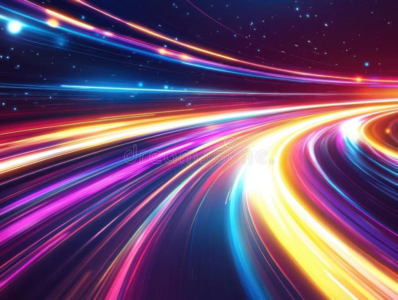 Speed of Light, Abstract Motion Blur Stock Illustration - Illustration ...