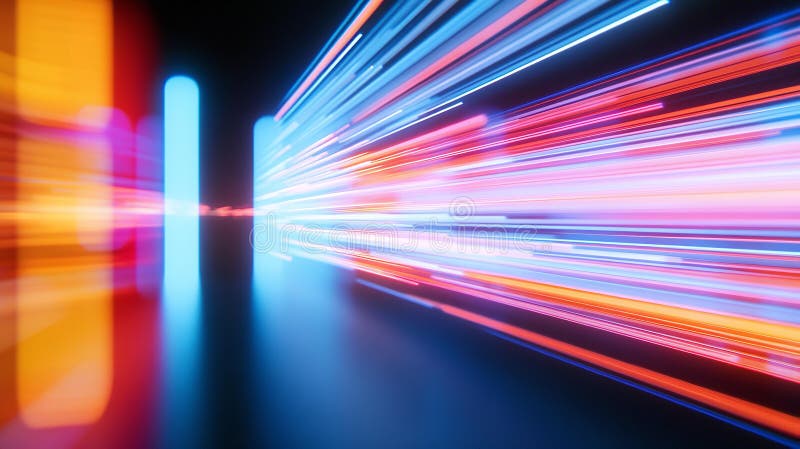 Speed of Light. Bright, Shiny Abstract Lines Representing Movement ...