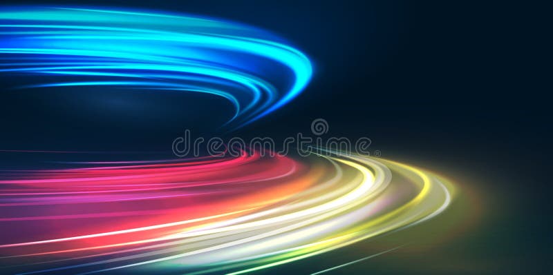 Speed Light Motion Background. Digital City, Tech Concept, Data Trail ...