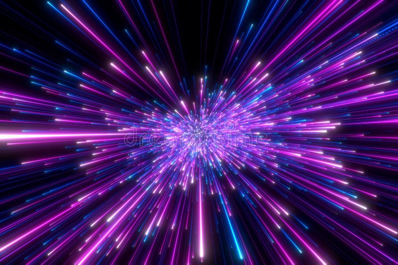 Speed of Light in Space on Dark Background. Stock Illustration ...