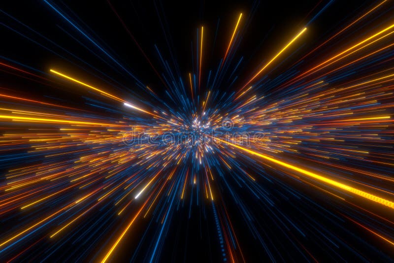 Speed of Light in Space on Dark Background. Stock Illustration ...