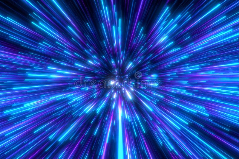 Speed of Light in Space on Dark Background. Stock Illustration ...