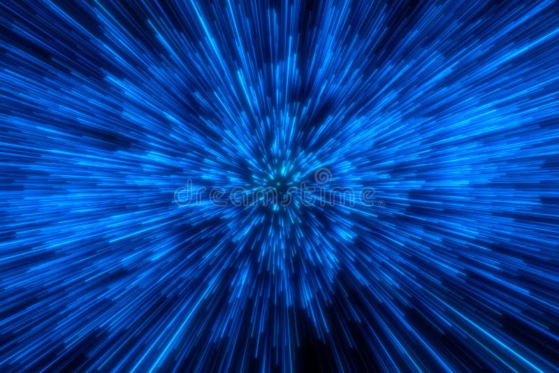 Speed of Light in Space on Dark Background. Stock Illustration ...