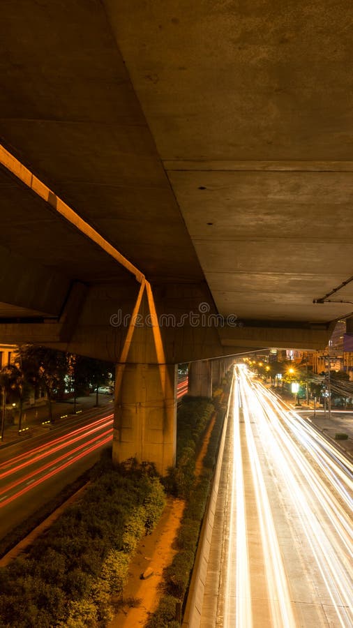 Speed Light on Street at Night in Bangkok ,Thailand Stock Image - Image ...