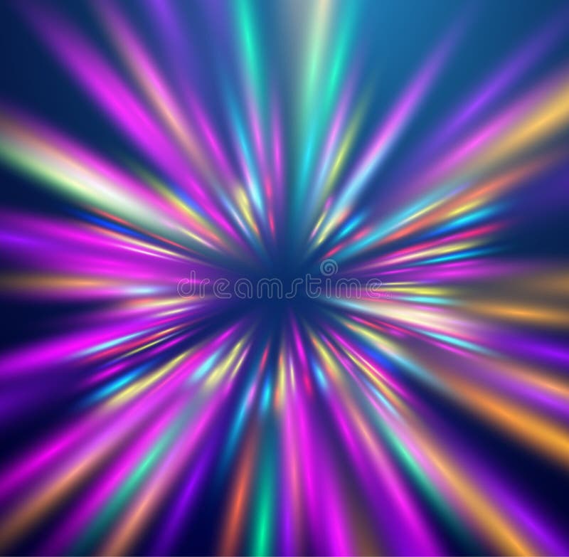 Warp Tunnel Speed of Light Technology Background. Neon Light Futuristic ...