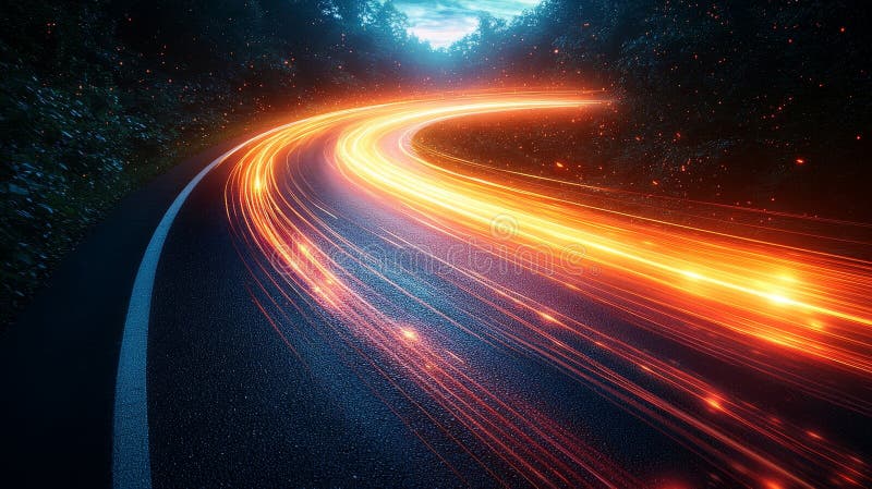 Speed Light Trails Effect Combined with Highway Overlay Texture for ...