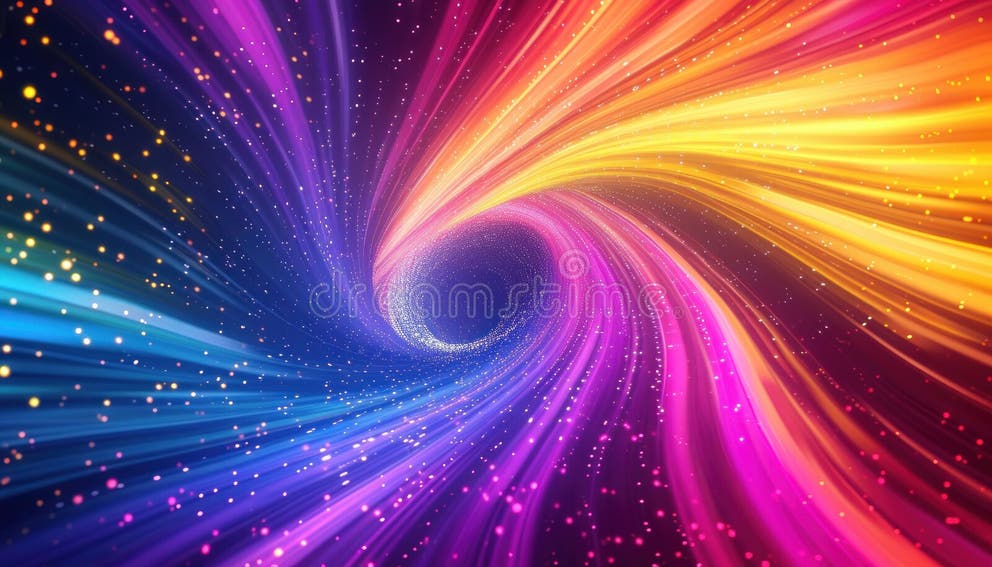 Speed Lights Twisted in a Digital Cyber Technology Pattern. Generative ...