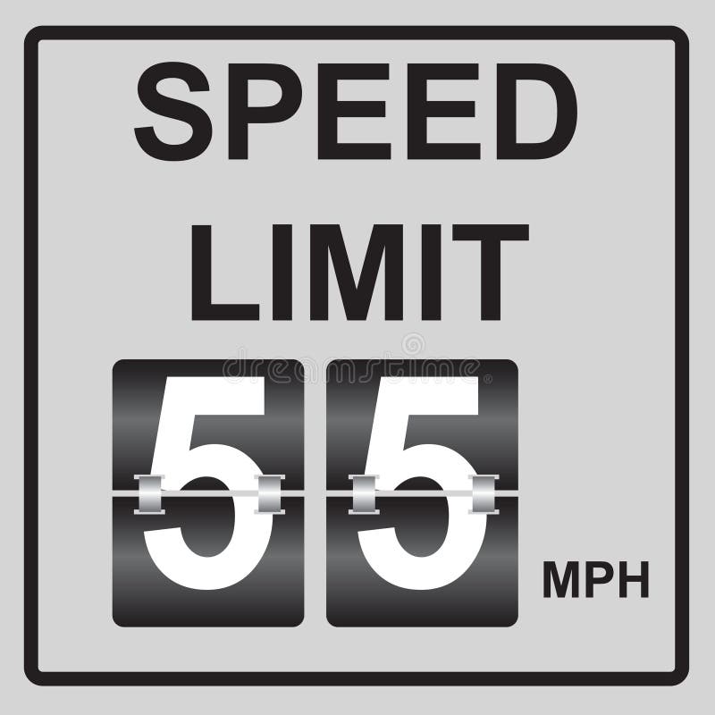 55 mph Speed Limit stock vector. Illustration of rate - 265396320
