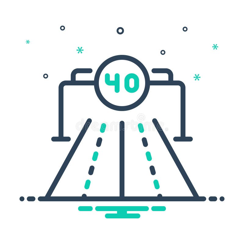 Mix Icon for Speed Limit, Speed and Street Stock Vector - Illustration ...