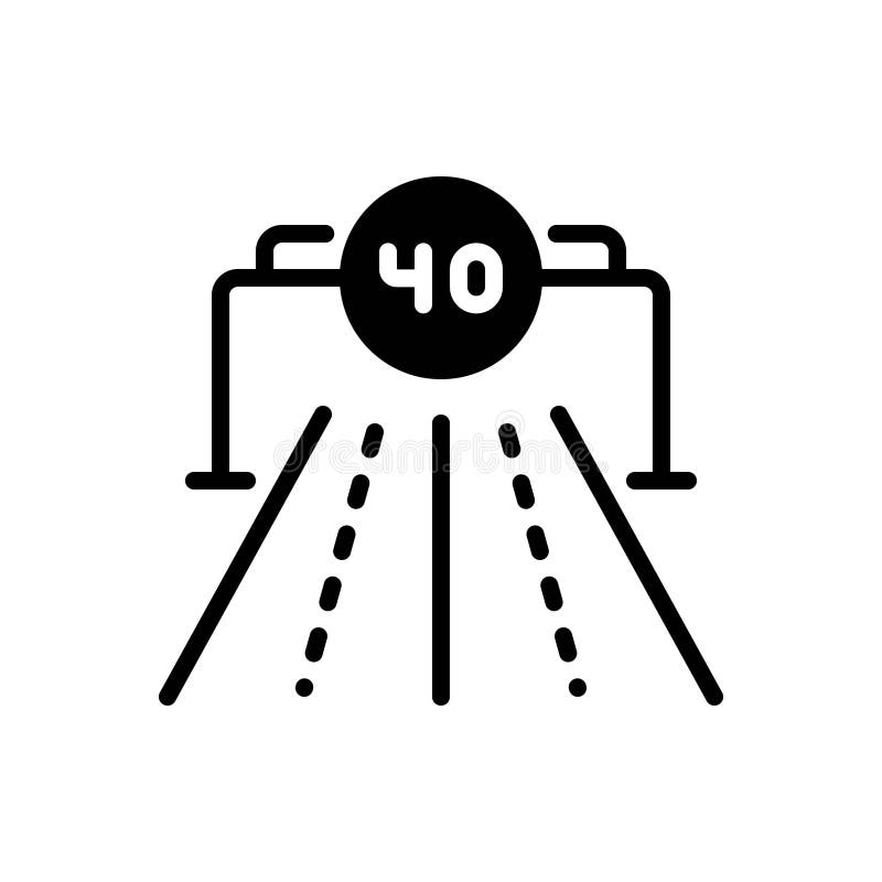 Black Solid Icon for Speed Limit, Speed and Path Stock Illustration ...