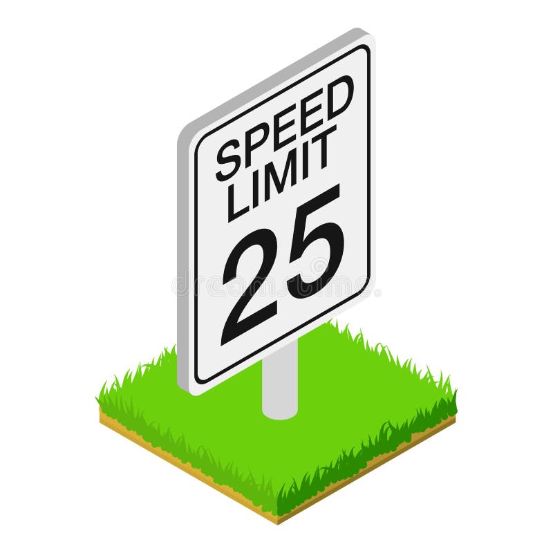 Speed Limit Fifty Road Sign Icon, Cartoon Style Stock Vector ...