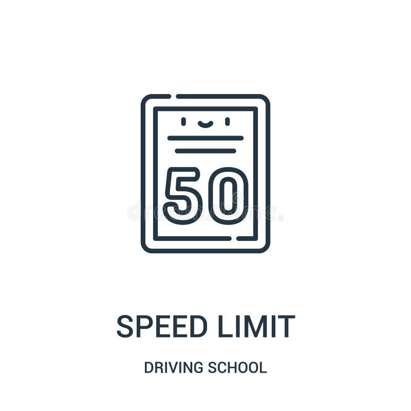 Speed Limit Icon Vector from Driving School Collection. Thin Line Speed ...
