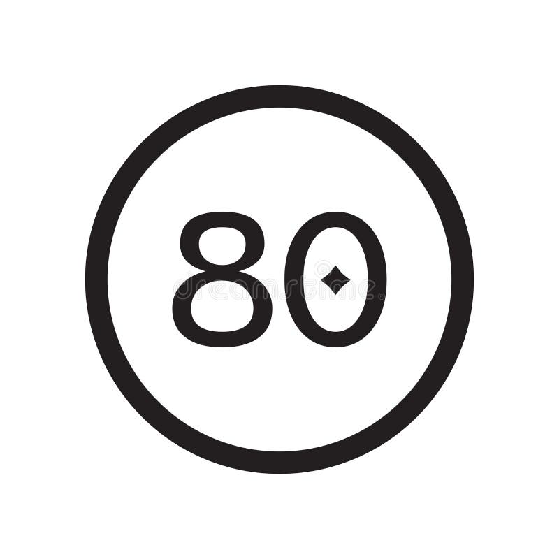 80 Speed Limit Icon Vector Sign and Symbol Isolated on White Background ...