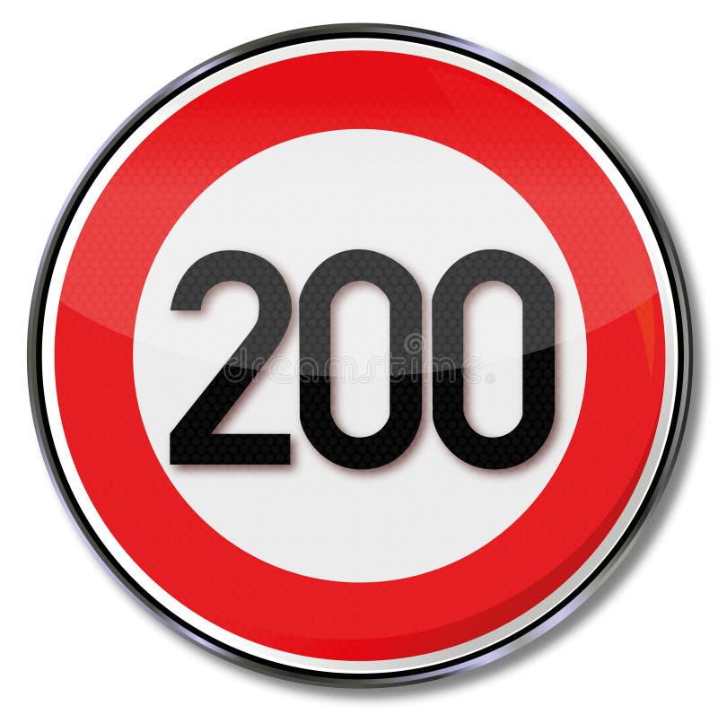 Speed limit 200 kmh stock vector. Illustration of highway - 110936471