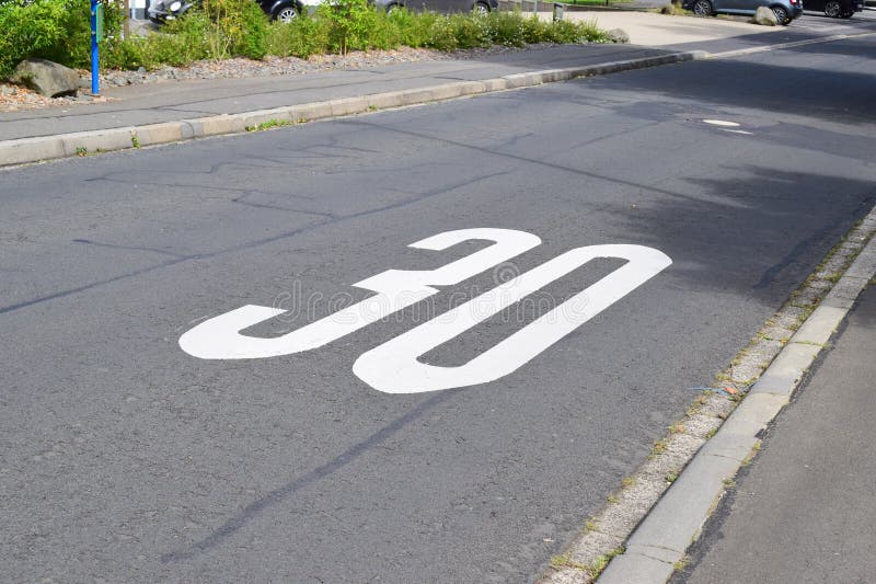Limit 30 Sign on the Ground Stock Image - Image of freeway, limit ...