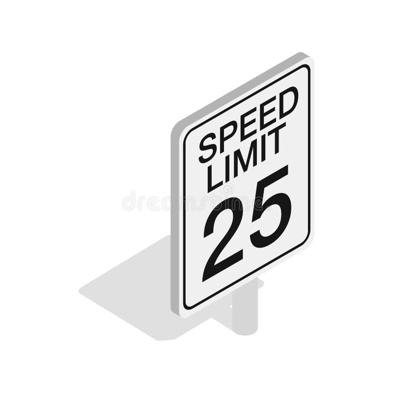 Speed Limit Road Sign Icon, Isometric 3d Style Stock Vector ...