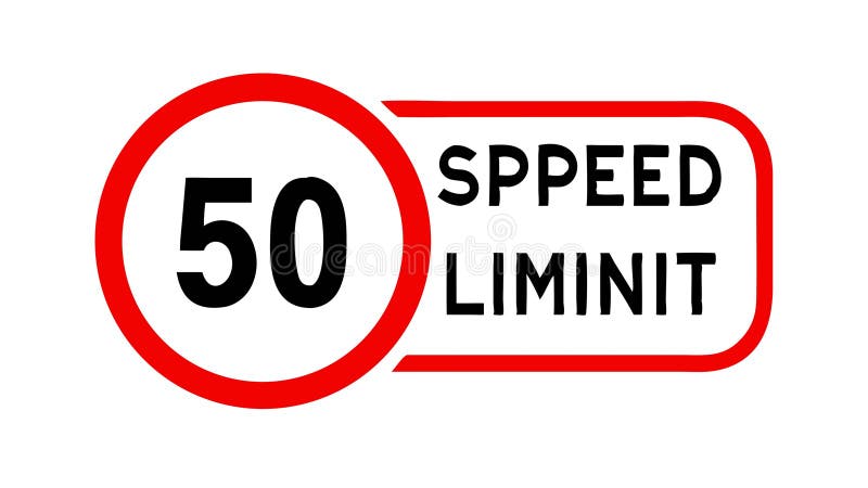 50 Speed Limit Road Sign Icon, Traffic Warning Vector, Vector Design ...