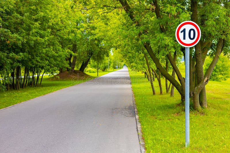 Road Sign Limiting the Speed of Movement and the Passage of Heavy ...