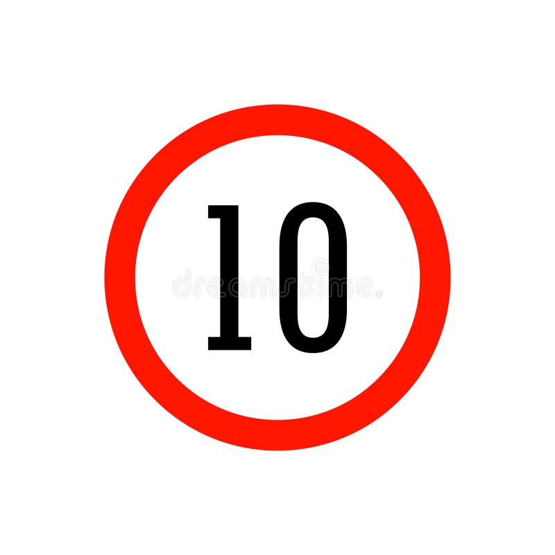 Speed limit road sign 10 stock illustration. Illustration of ...
