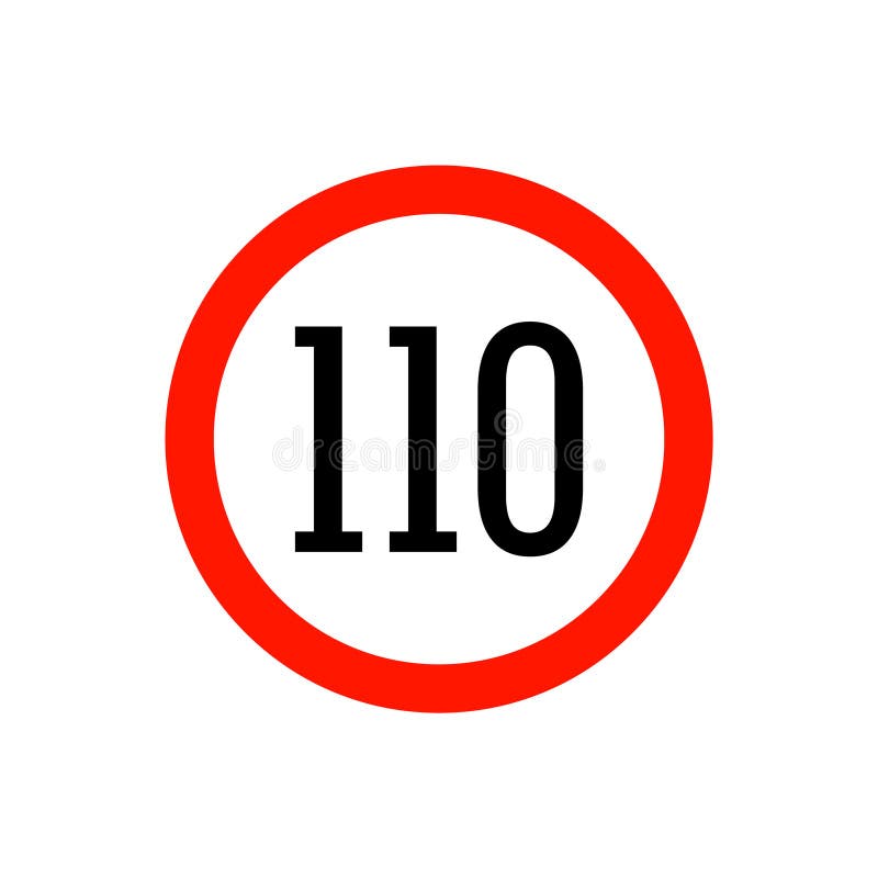 Speed limit road sign 110 stock illustration. Illustration of limit ...