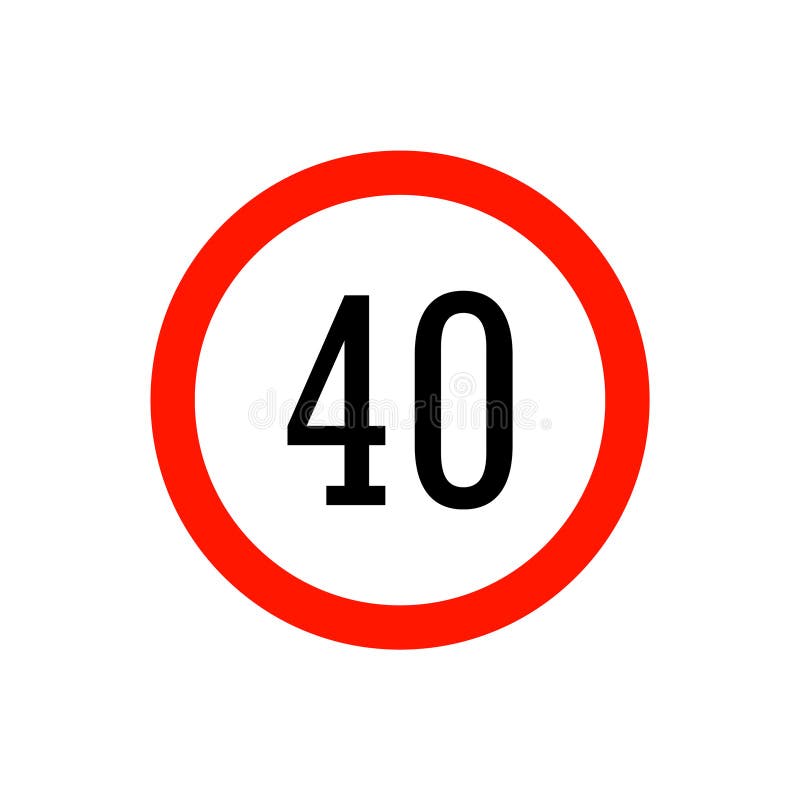 Speed limit road sign 40 stock illustration. Illustration of traffic ...