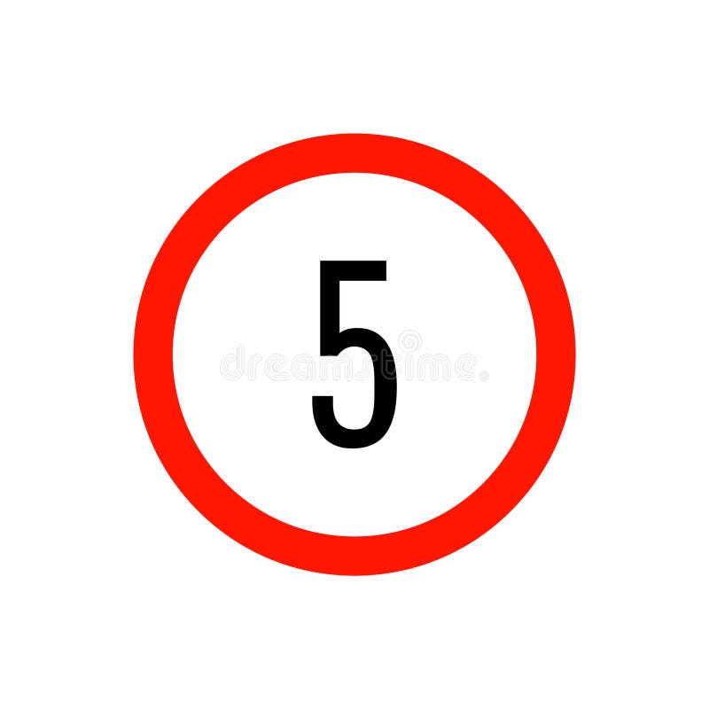 Speed limit road sign 5 stock illustration. Illustration of transport ...