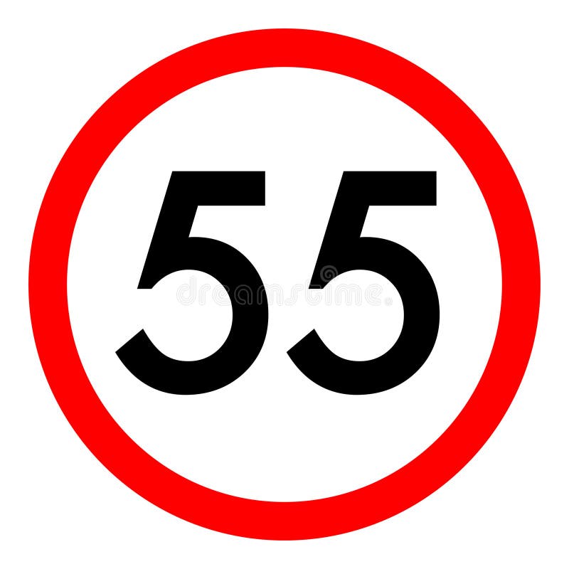 Speed Limit 55 Round Road Traffic Icon Stock Vector - Illustration of ...