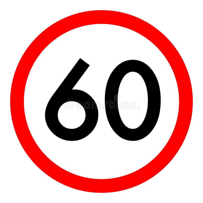 Speed Limit 60 Round Road Traffic Icon Stock Vector - Illustration of ...