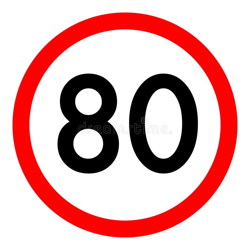 Speed Limit 80 Round Road Traffic Icon Stock Vector - Illustration of ...