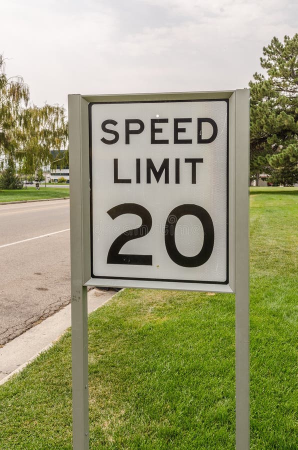 Speed Limit 20 Sign, Black and white sign for 20 mph speed