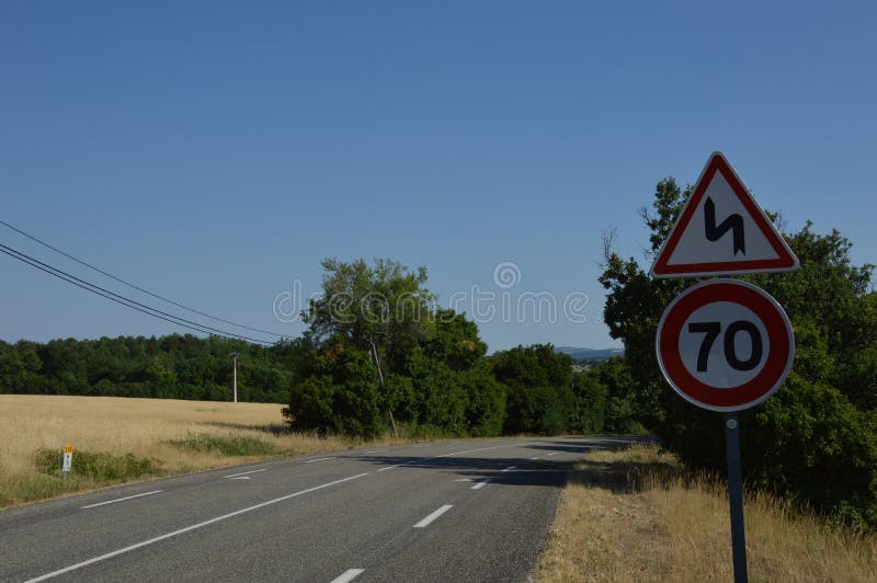 Speed Limit Sign Form France Stock Photo - Image of traffic, form ...