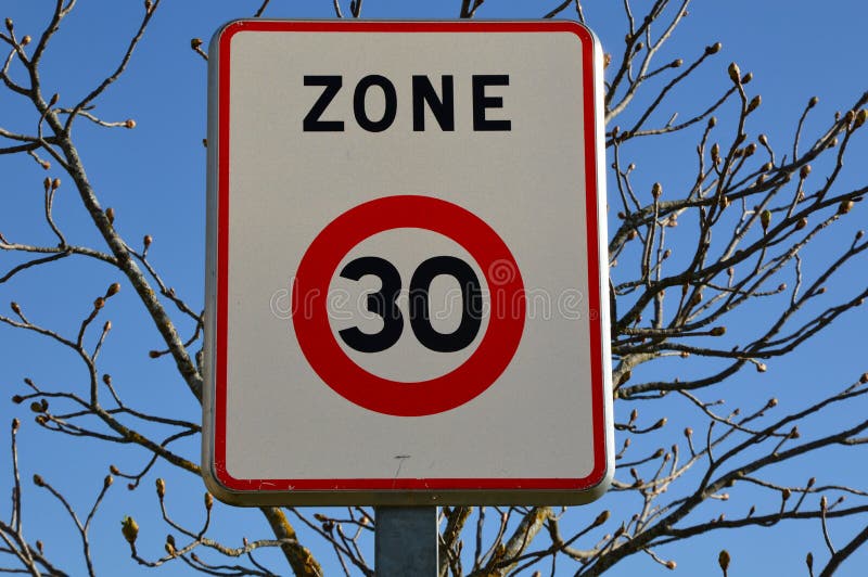 Speed Limit Sign Form France Stock Image - Image of limit, rules: 252160465