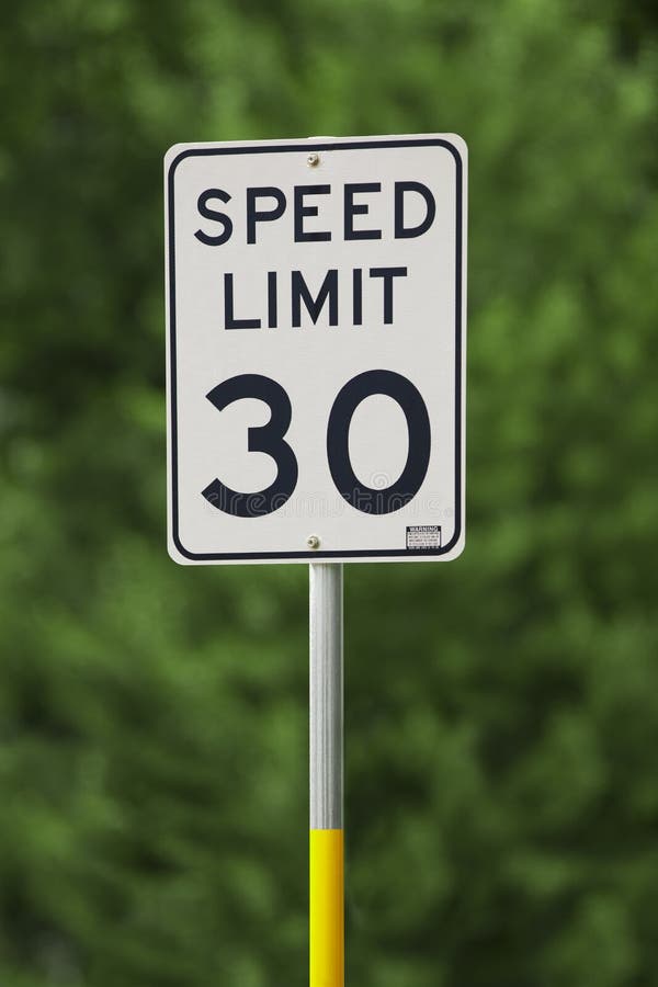 Road Sign Displaying 20 Mph Speed Limit Warning Stock Image - Image of ...