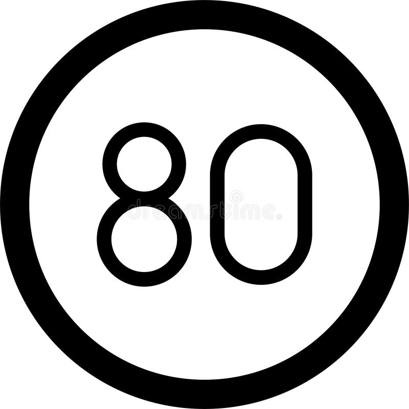 80 Speed Limit Sign Icon, Traffic Sign Vector Illustration Stock Vector ...