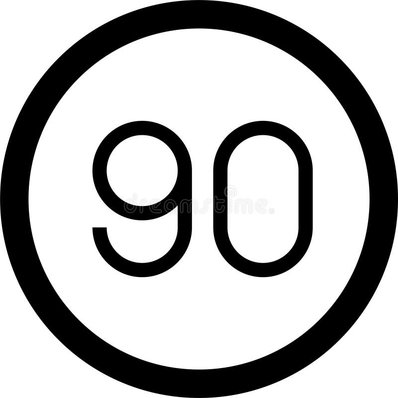 90 Speed Limit Sign Icon, Traffic Sign Vector Illustration Stock Vector ...