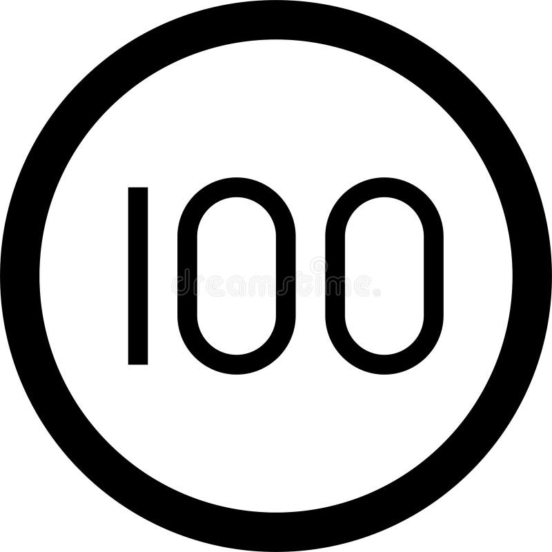 100 Speed Limit Sign Icon, Traffic Sign Vector Illustration Stock ...