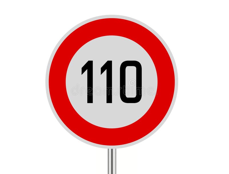Speed limit sign 110 stock image. Image of presentation - 278213931