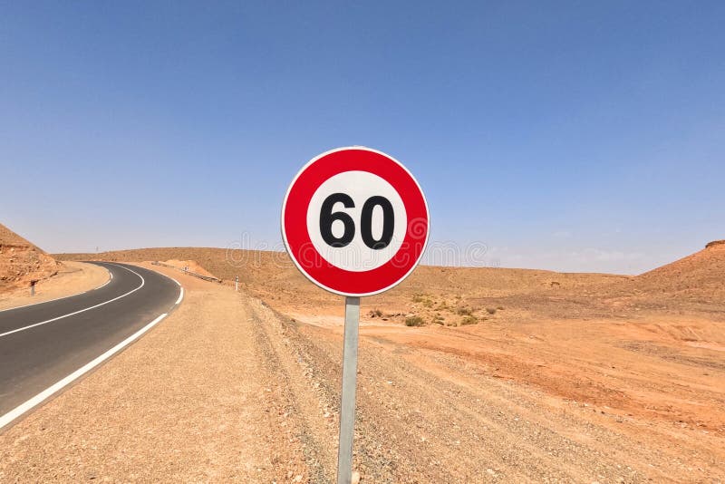 Speed Limit Sign 60 Km stock photo. Image of sign, road - 338460402