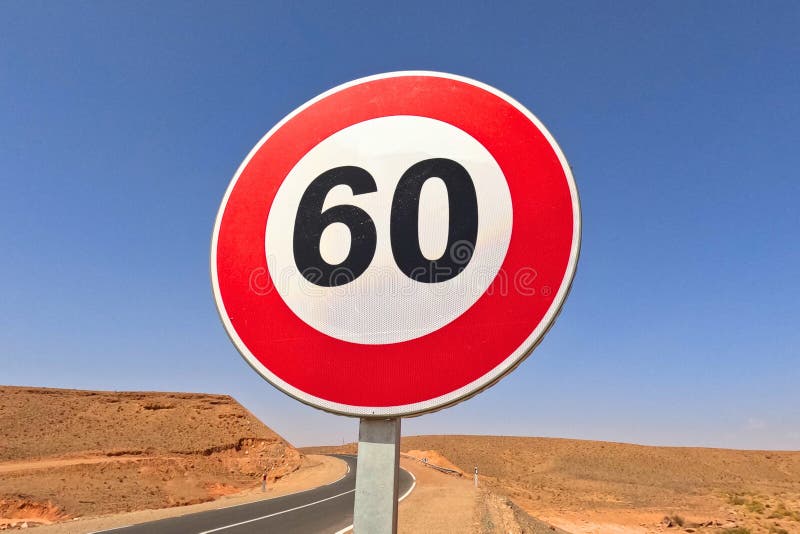 Speed Limit 60 Sign stock image. Image of 60km, kilometers - 338460535