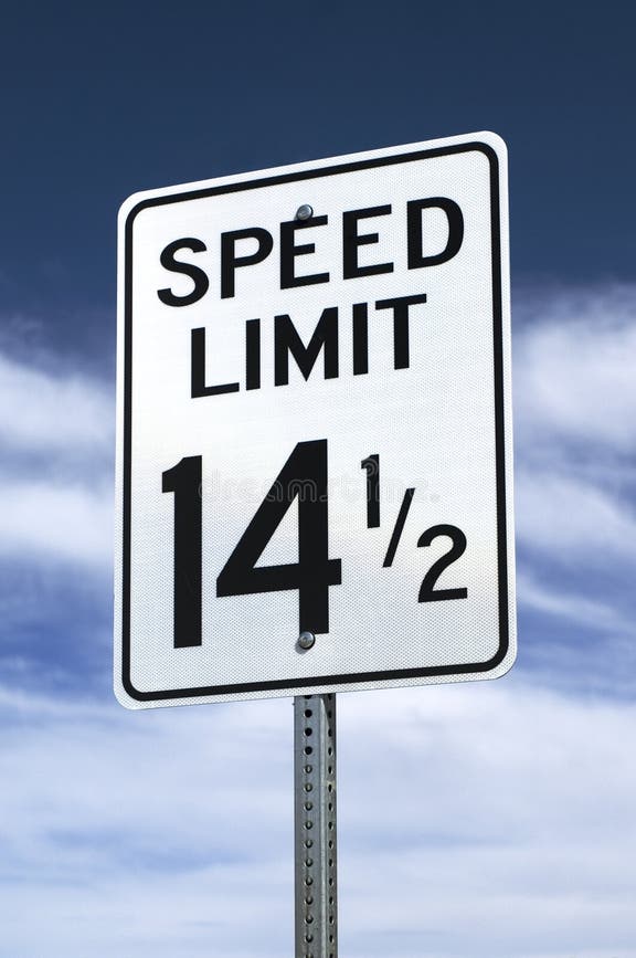 A Speed Limit Sign for 14-1/2 Mph. Editorial Stock Image - Image of ...