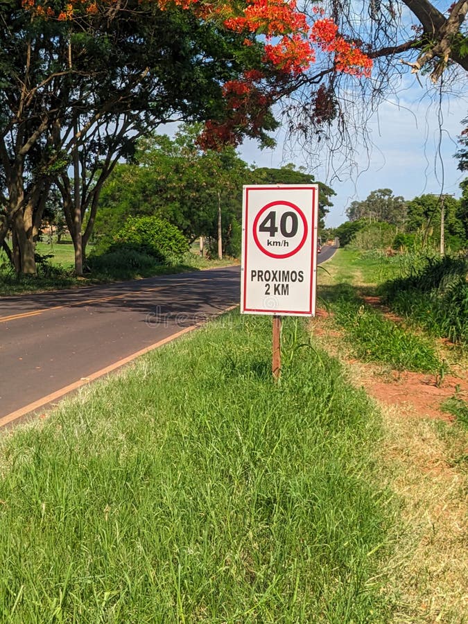 Speed ??limit Sign Next Two Km Stock Image - Image of sign, speed ...