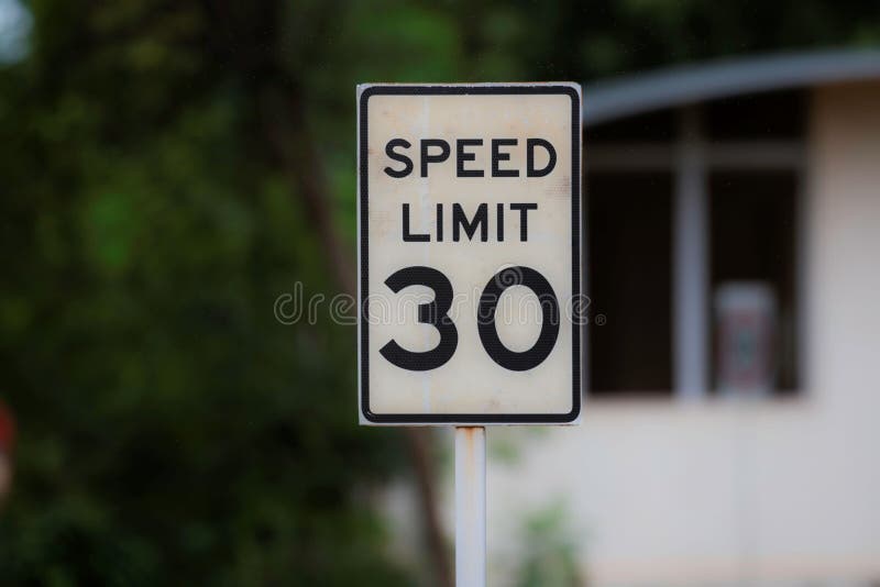 Speed Limit Sign on a Roadside Stock Photo - Image of limit, roadside ...