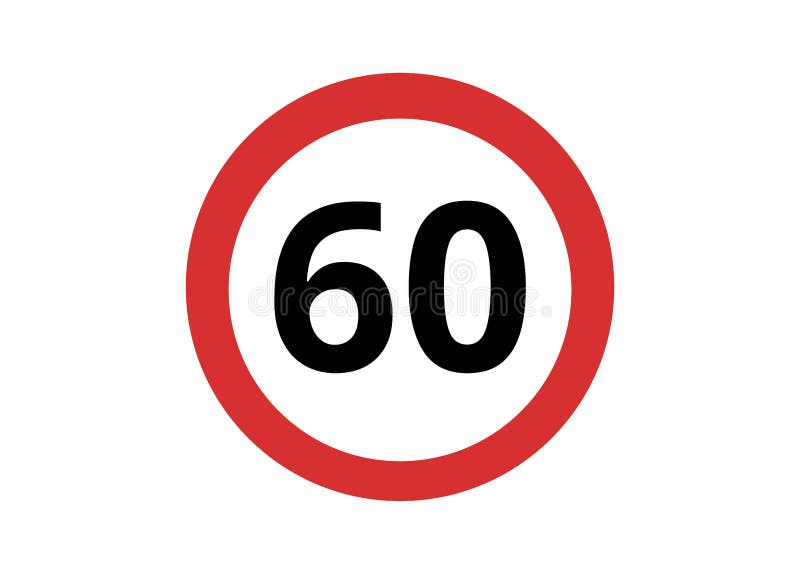 Speed Limit 60 Sign. Traffic Signal Vector Stock Vector - Illustration ...