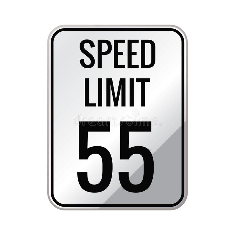 Speed Limit 55 Sign. Vector Illustration Decorative Design Stock Vector ...