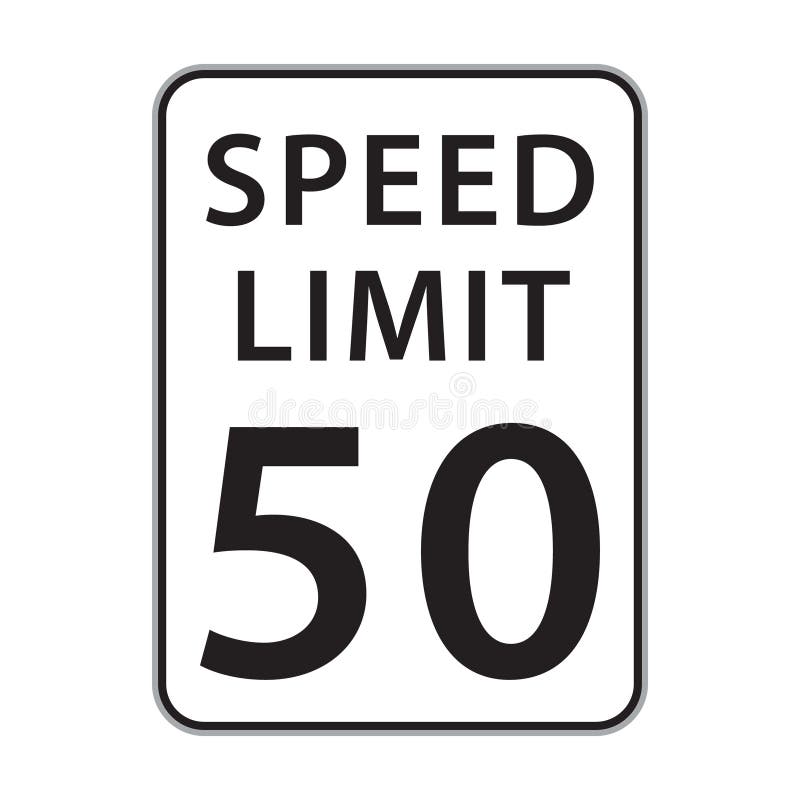 Speed Limit 50 Sign. Vector Illustration Decorative Design Stock Vector ...