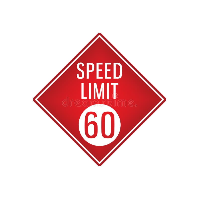 Speed Limit 60 Signboard. Vector Illustration Decorative Background ...